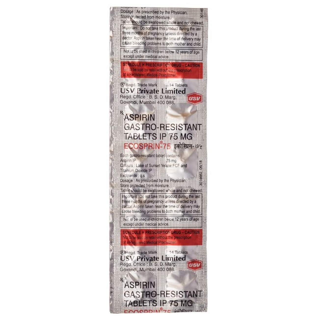 PositraRx: Your Local Online Pharmacy: ECOSPRIN 75MG TABLET