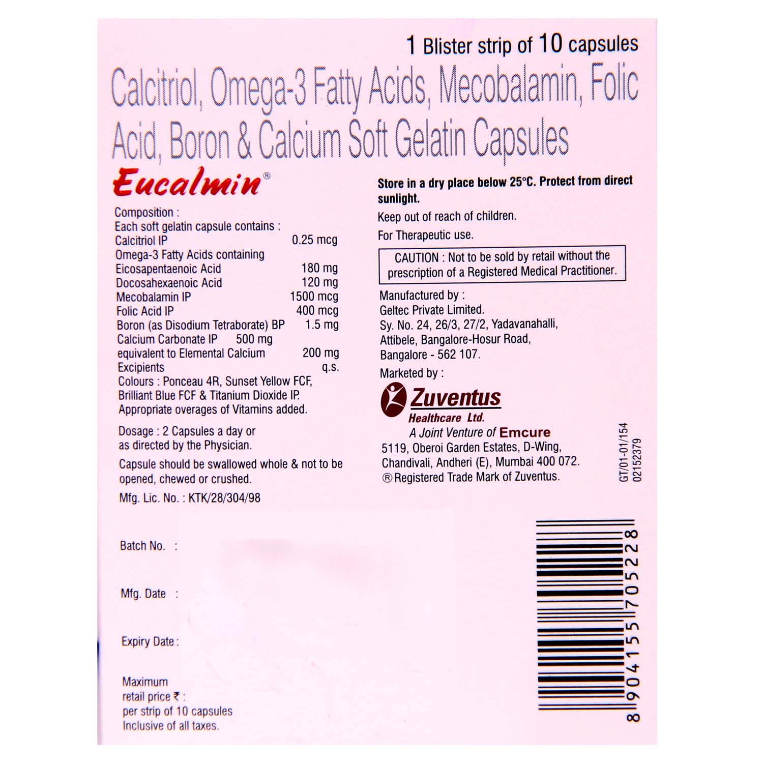 PositraRx: Your Local Online Pharmacy: EUCALMIN CAPSULE