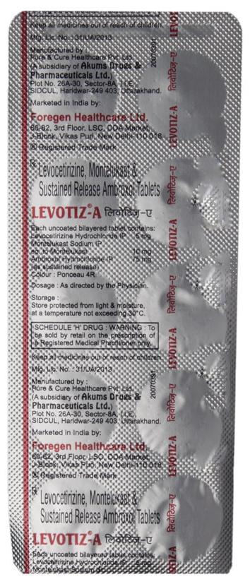 PositraRx: Your Local Online Pharmacy: LEVOTIZ-A TABLET