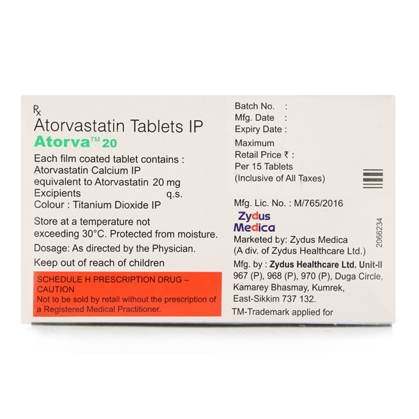 PositraRx: Your Local Online Pharmacy: Atorva 20 Tablet